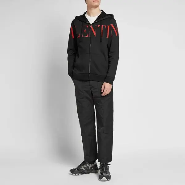 Valentino Garavani Logo Print Zip-up Hoodie