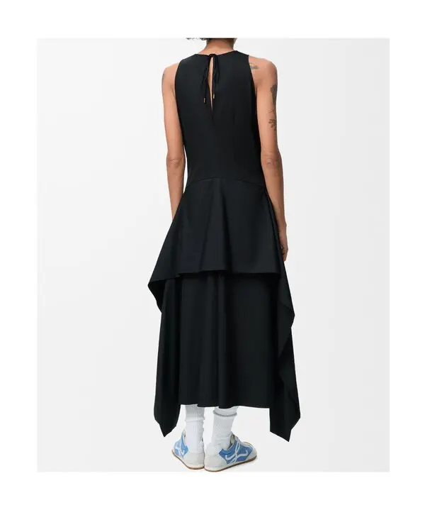Loewe Sleeveless Cotton Wrap Dress - Black