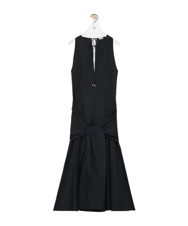 Loewe Sleeveless Cotton Wrap Dress - Black