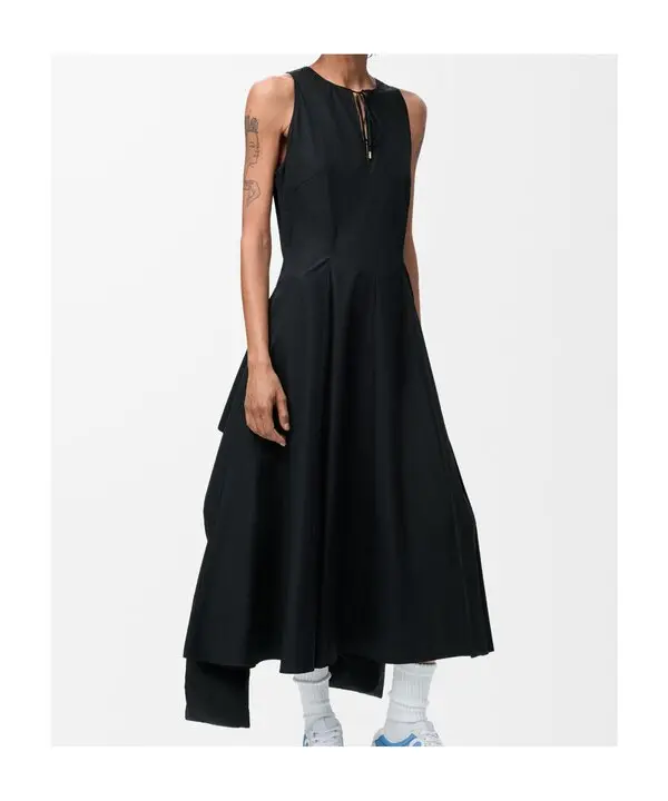 Loewe Sleeveless Cotton Wrap Dress - Black