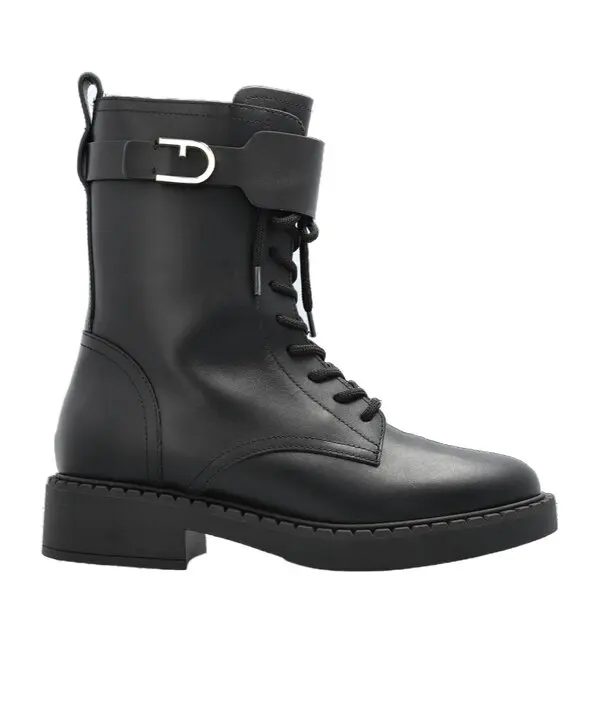 Furla Lace-up Ankle Boots With Buckle Detail