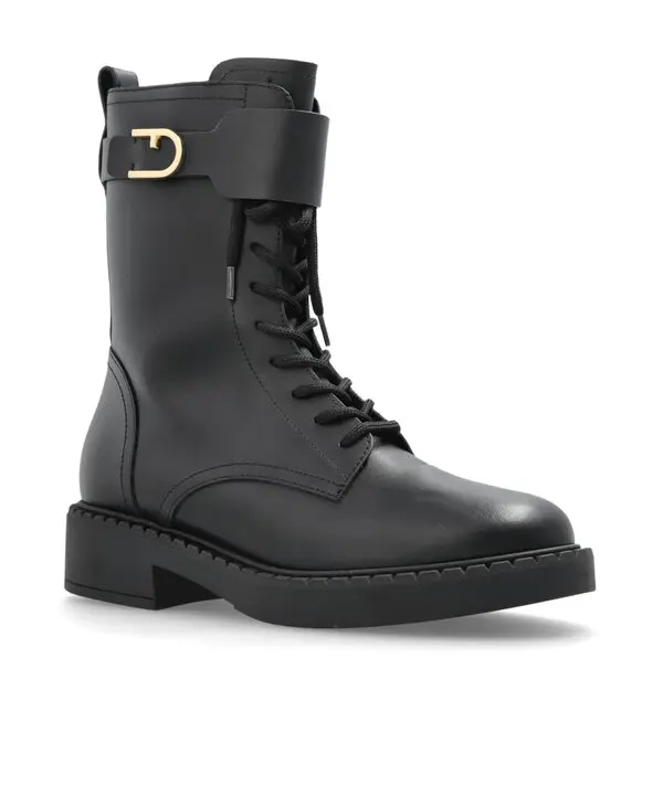 Furla Lace-up Ankle Boots With Buckle Detail