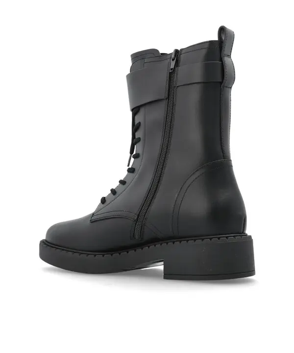 Furla Lace-up Ankle Boots With Buckle Detail