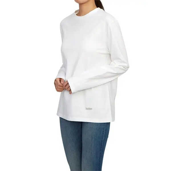 JIL SANDER Logo Plaque Long-sleeved T-shirt - White