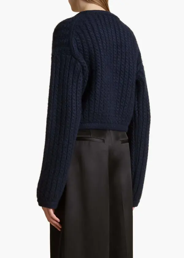Khaite Balser Cardigan With Gold Buttons - Midnight