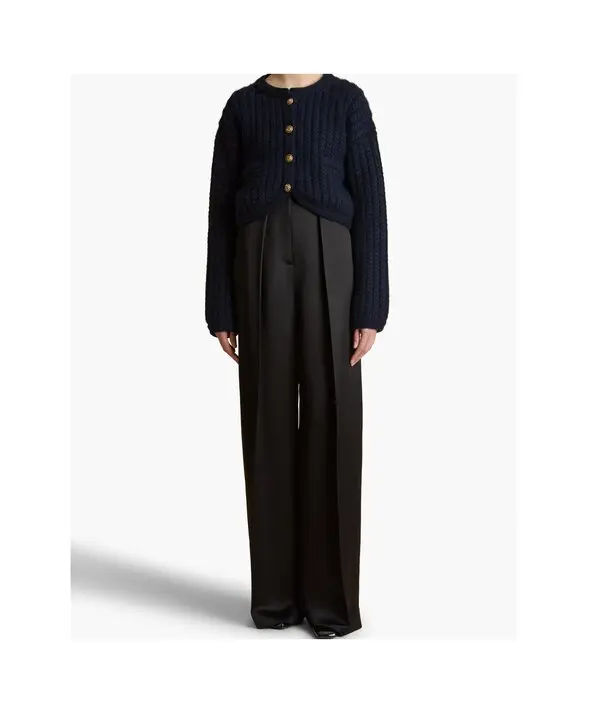 Khaite Balser Cardigan With Gold Buttons - Midnight