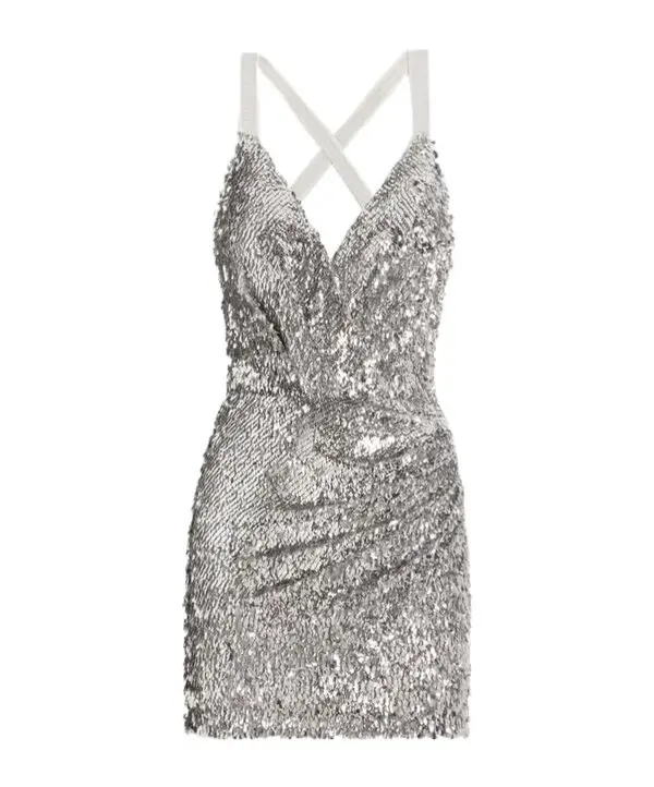 Dolce & Gabbana Sequin Crossover Mini Dress