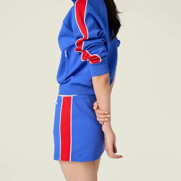 Miu Miu Logo Embroidered Drawstring Mini Skirt