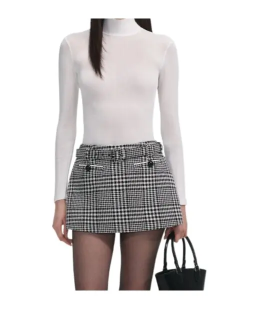 SELF-PORTRAIT Turtleneck Semi-sheer Top