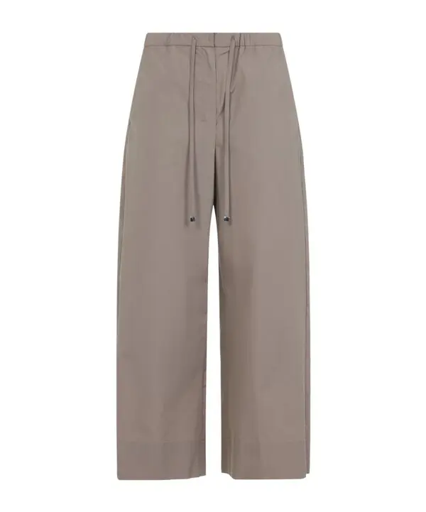 Max Mara Aureo Drawstring Wide Leg Pants - Gray