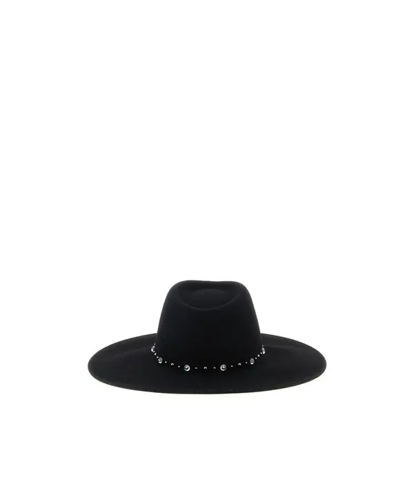 MAISON MICHEL Wide-brim Hat With Crystal Embellishments