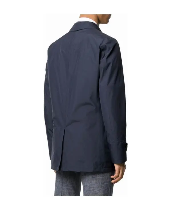 Herno Point-collar Button-through Coat - Blue