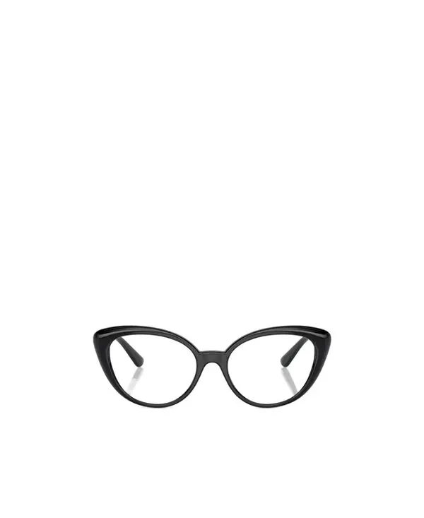 Versace Colliding Frame Flat Mirror Eyeglasses - Black