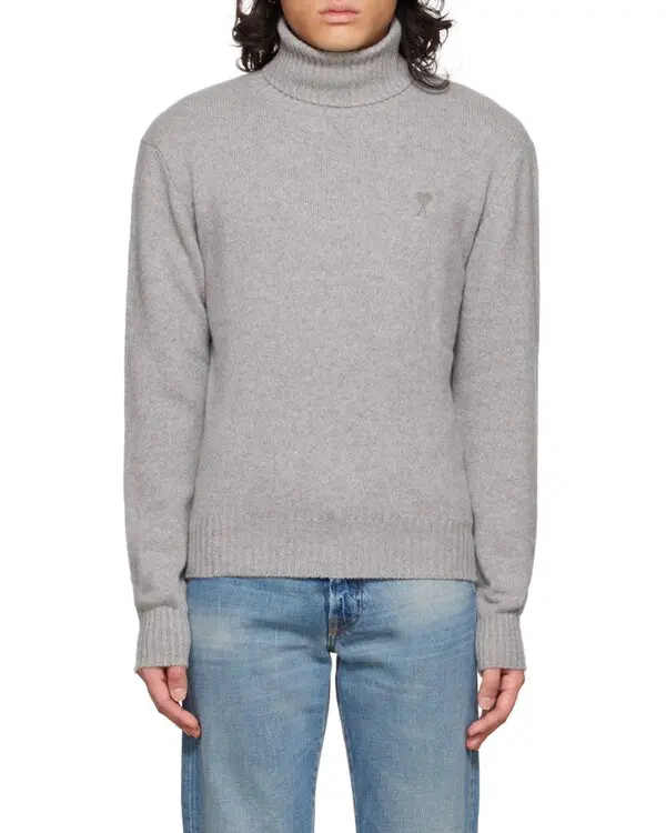 AMI Paris De Coeur Cashmere Turtleneck Sweater