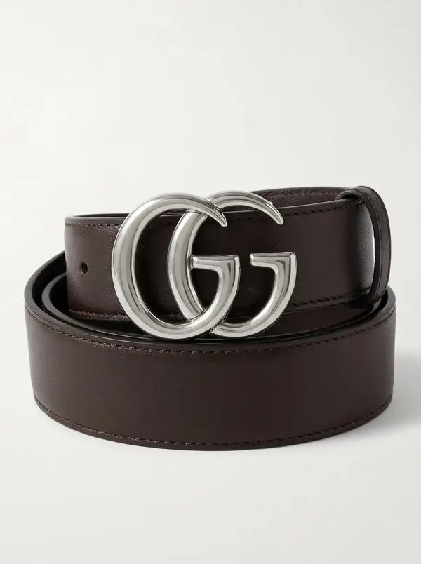 Gucci Logo Plaque Belt - Brown
