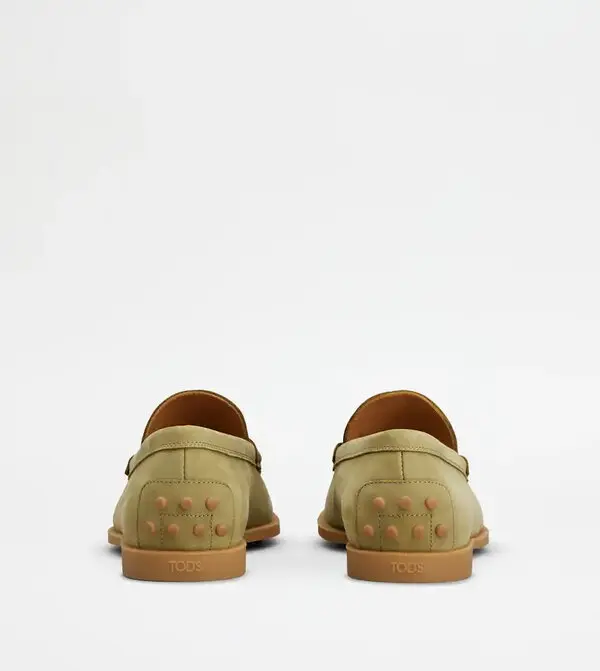 TOD'S Logo Embossed Slip-on Loafers - Green