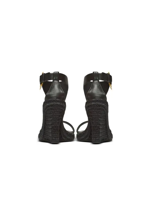 Balmain Anthem Wedge Espadrilles - Black