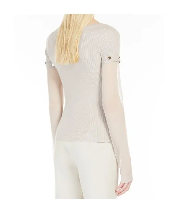 Sportmax Boat Neck Long Sleeve Fine Knit Jumper