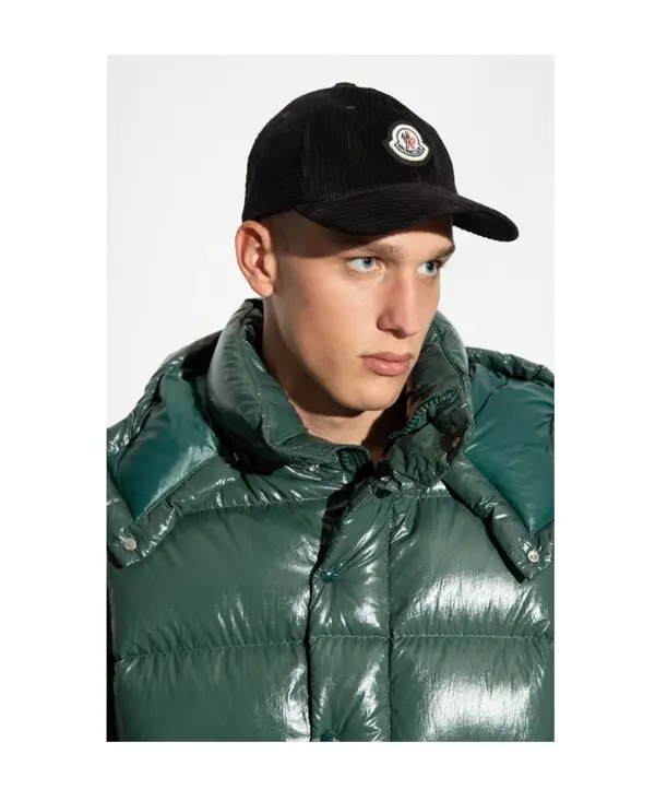 Moncler Logo Patch Baseball Cap - Black
