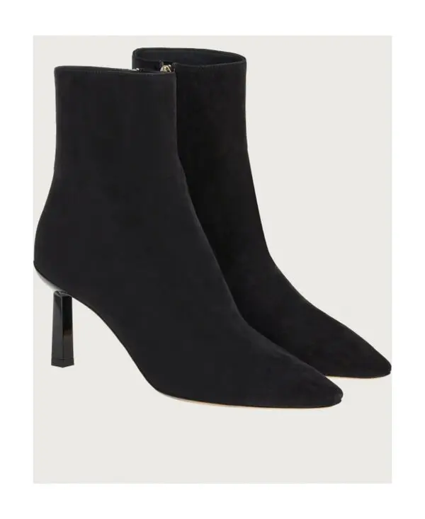 FERRAGAMO 70mm Pointed Toe Zip Up Ankle Boots - Black