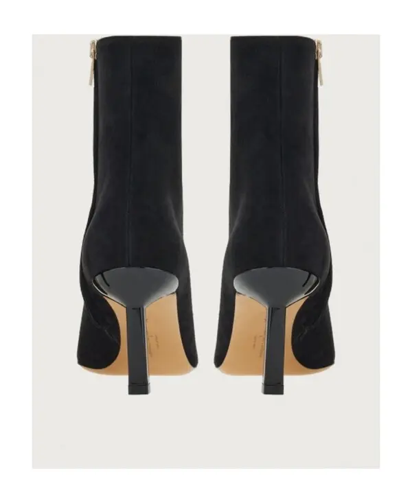 FERRAGAMO 70mm Pointed Toe Zip Up Ankle Boots - Black