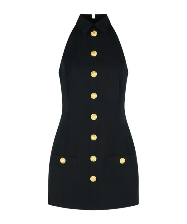 Balmain Sleeveless Mini Dress With Decorative Buttons