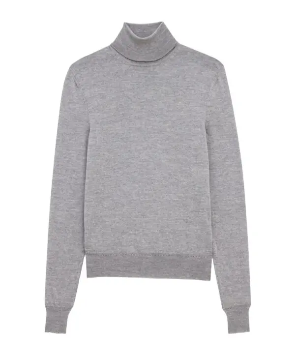 Saint Laurent Cassandre Turtleneck Long-sleeved Jumper - Grey