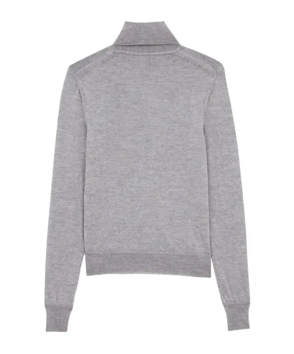 Saint Laurent Cassandre Turtleneck Long-sleeved Jumper - Grey