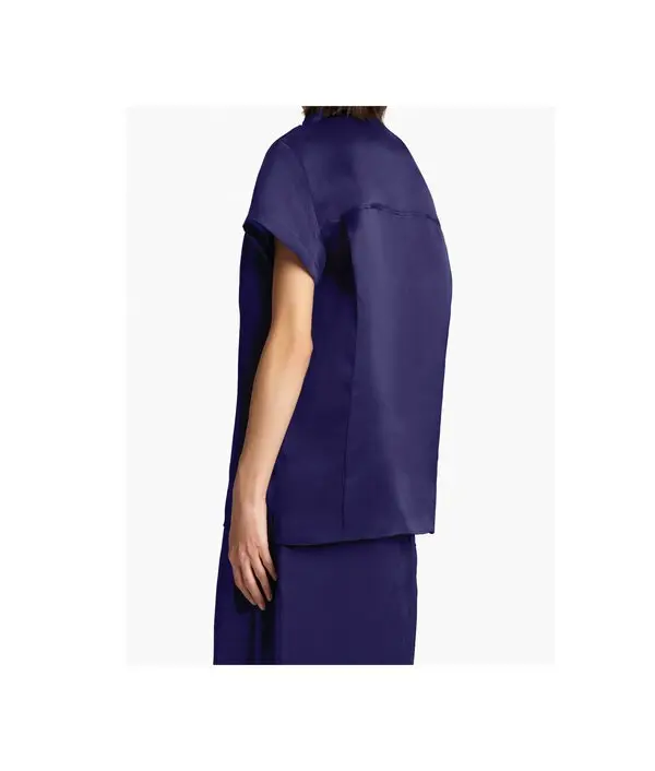 Khaite Keefe Button-up Blouse In Silk Organza - Amethyst