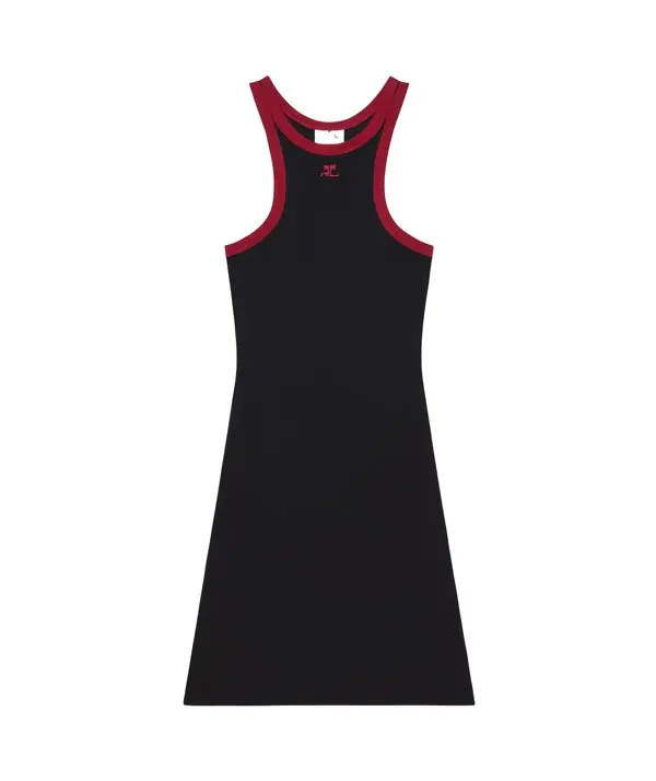 COURREGES Courrèges Racerback Sleeveless Mini Dress - Black/ruby Red