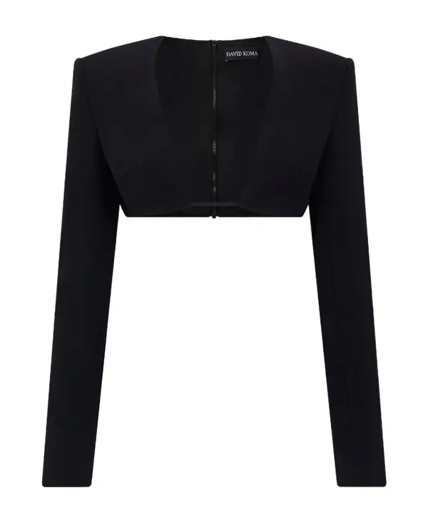 David Koma Plunging Neckline Cropped Top