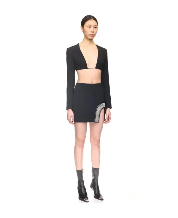 David Koma Plunging Neckline Cropped Top