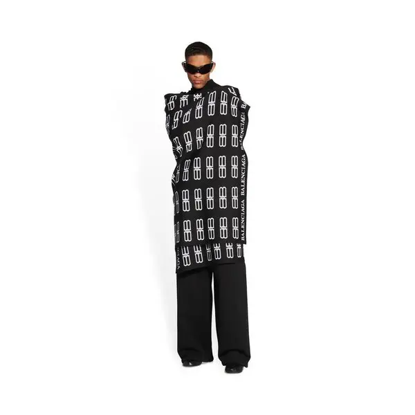 Balenciaga Bb Icon Plaid Wool Scarf