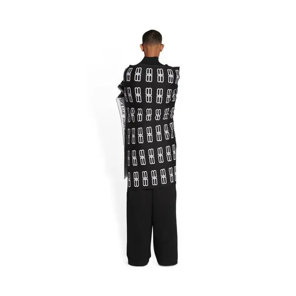 Balenciaga Bb Icon Plaid Wool Scarf