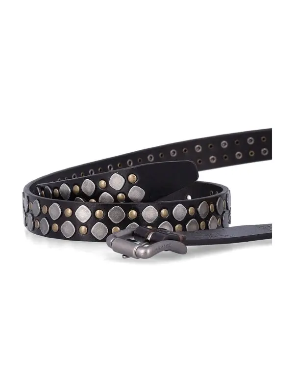 LEMAIRE Studded Buckled Rio Belt - Black