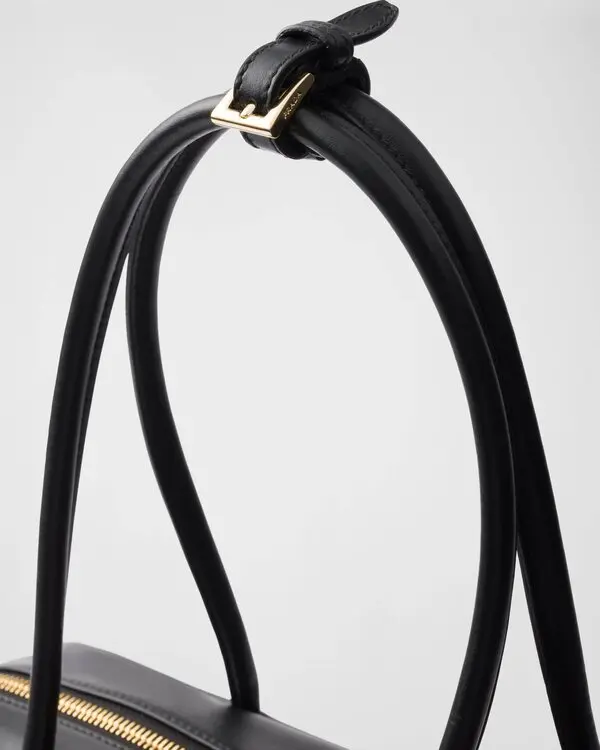 Prada Re-nylon And Leather Top-handle Bag With Padlock