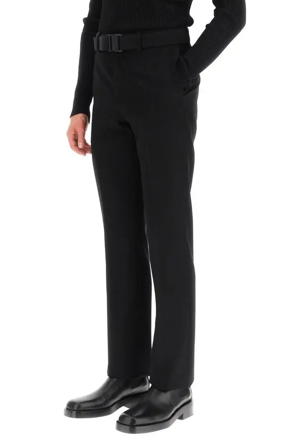 Off-White Belted Straight Leg Trousers