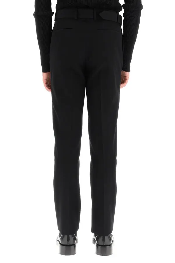 Off-White Belted Straight Leg Trousers