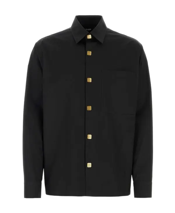 Balmain Logo Buttoned Poplin Shirt