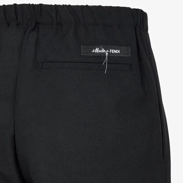 Fendi Logo Patch Elasticated Waist Trousers - Black
