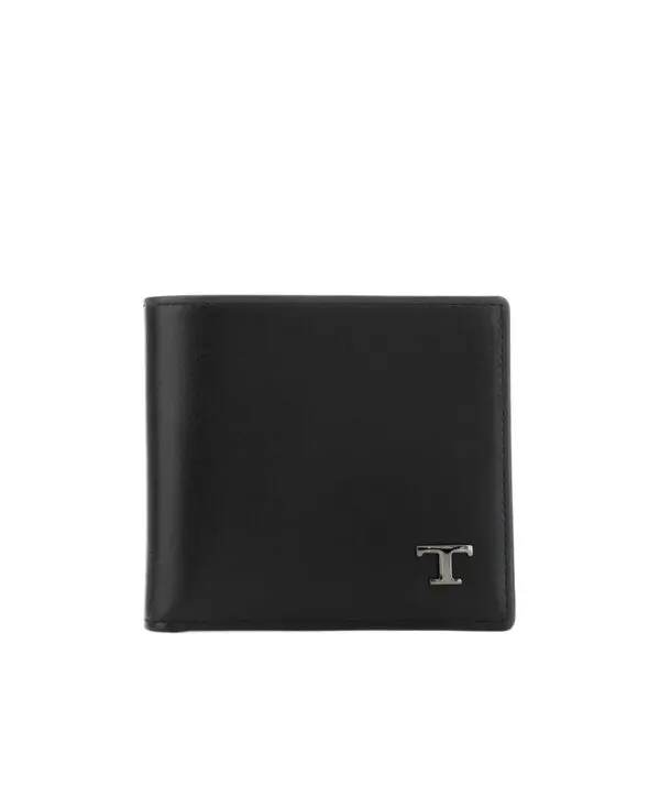 TOD'S Logo Plaque Bi-fold Wallet - Black