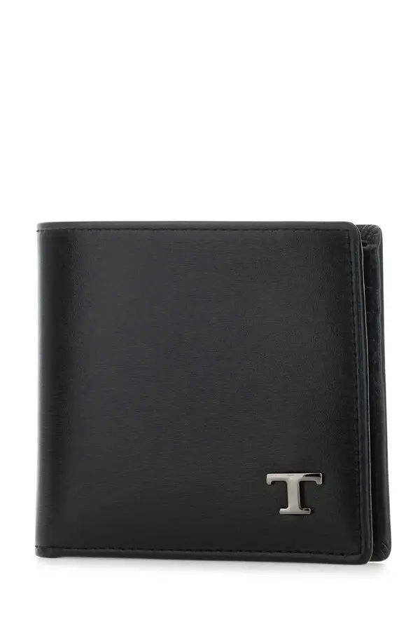 TOD'S Logo Plaque Bi-fold Wallet - Black