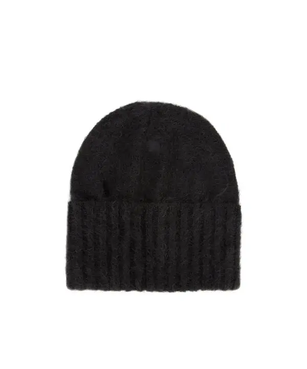 Auralee Ribbed Mohair-blend Beanie - Black