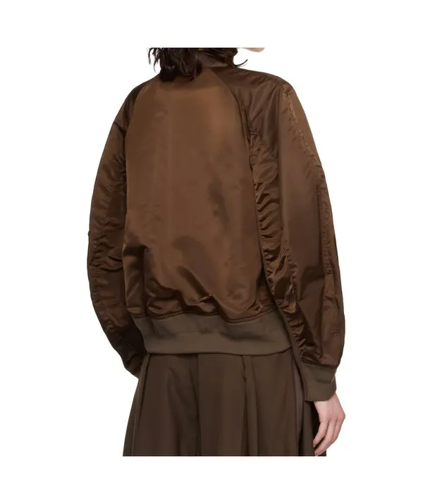 Sacai Patchwork Knit Y-neck Cardigan - Brown