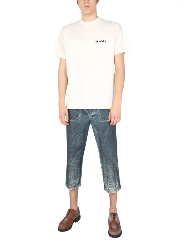 Sunnei Cropped Straight Pants - Gray