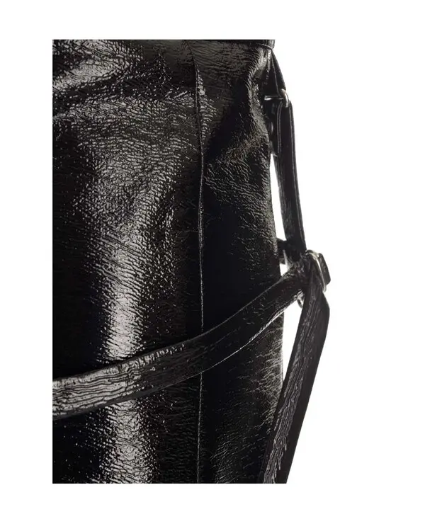 COURREGES Midi Leather Skirt With Slit Detail