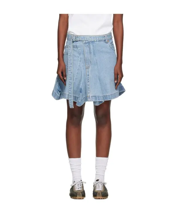 Sacai Belted Denim Skirt