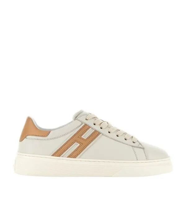 Hogan H365 Lace-up Sneakers With Leather H Detail - White