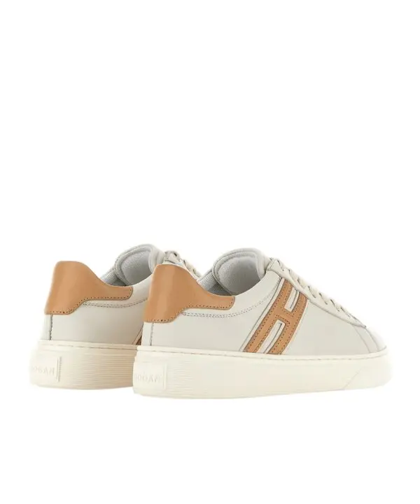Hogan H365 Lace-up Sneakers With Leather H Detail - White
