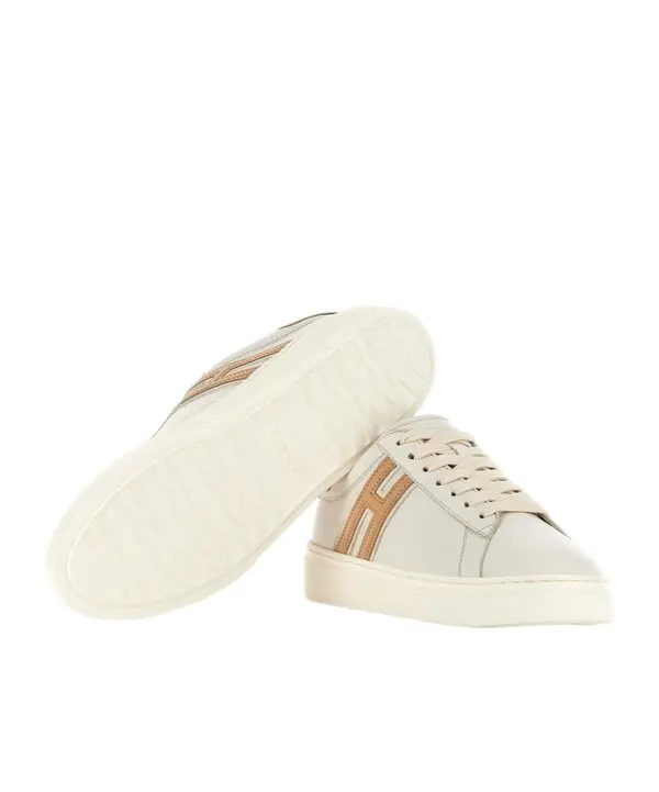 Hogan H365 Lace-up Sneakers With Leather H Detail - White